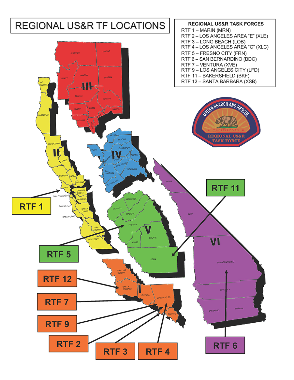California Regional Urban Search & Rescue Task Forces | California ...
